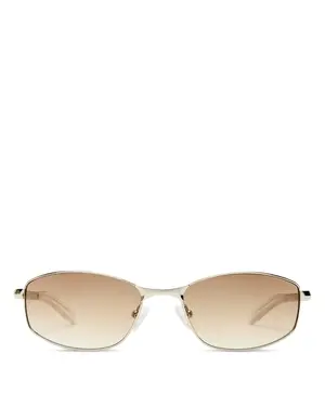 Le Specs Star Beam Rectangle Sunglasses, 59mm - Silver