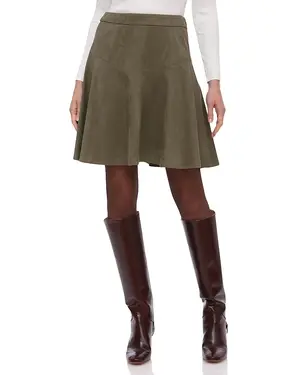 Bagatelle Faux Suede Flared Skirt