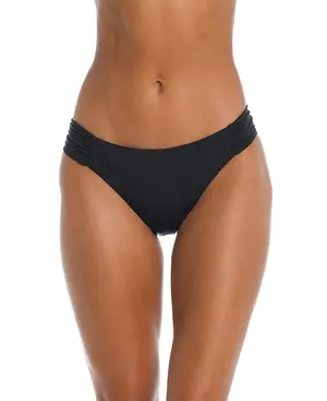 SUNSHINE 79 Solid Shirred Side Hipster Bottom Black