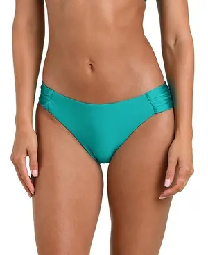 SUNSHINE 79 Solid Shirred Side Hipster Bottom - Turquoise