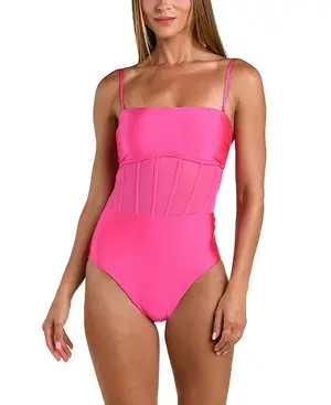 SUNSHINE 79 Solid Bandeau One Piece - Pink