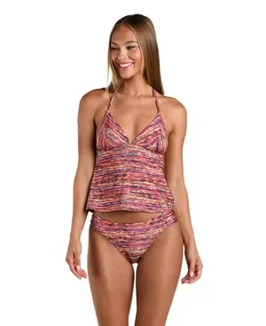 SUNSHINE 79 Shimmer Ripple Shirred Side Hipster Bottom - Multi