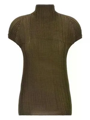 Issey Miyake Pleated High-neck T-shirt