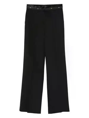 MSGM Satin-trimmed Straight Leg Pants