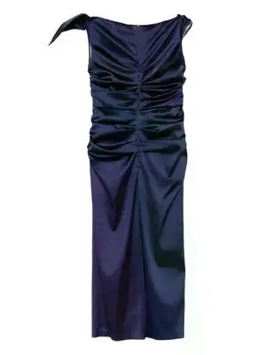 Talbot Runhof Draped Satin Dress
