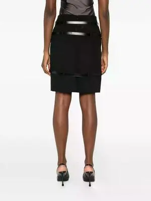 Coperni Leather-trimmed Belted Skirt