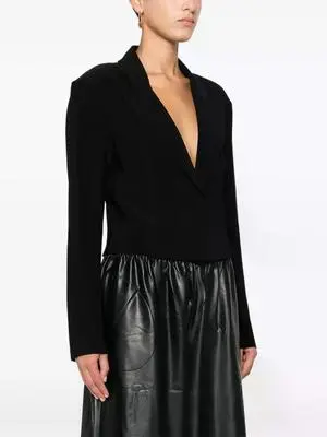 Norma Kamali V-neck Cropped Jacket
