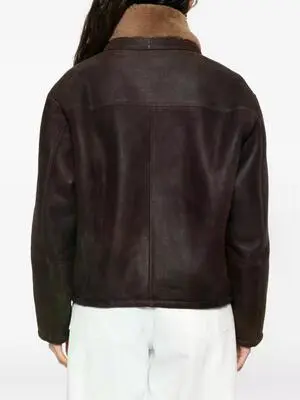 ARMA Shearling-collared Leather Coat