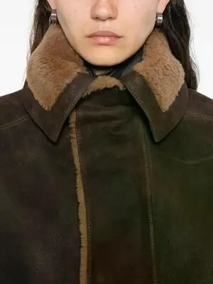 ARMA Shearling-collared Leather Coat