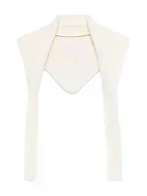 Jacquemus Ribbed-knit Collar Scarf - White
