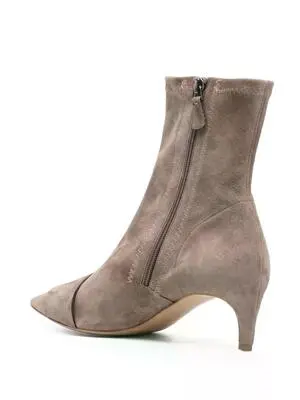 DEL CARLO Pointed-toe Suede Ankle Boots