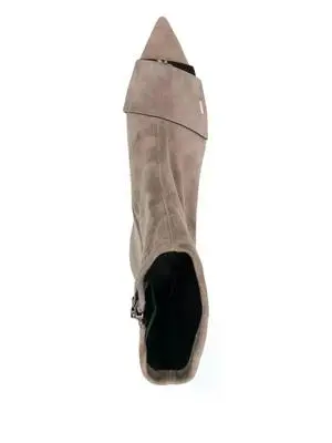 DEL CARLO Pointed-toe Suede Ankle Boots