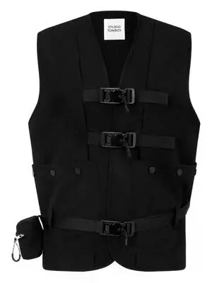STUDIO TOMBOY Buckle-fastening Patch-pocket Vest