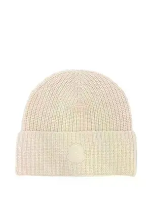 Moncler Logo-patch Beanie - Neutrals