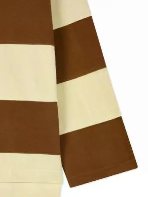 STUDIO TOMBOY Striped Henley T-shirt - Brown