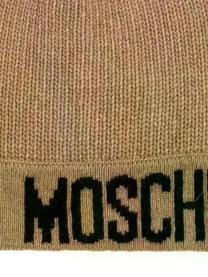 Moschino Logo-detail Beanie - Neutrals