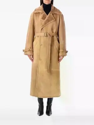 SWORD 6644 Shearling Belted Coat