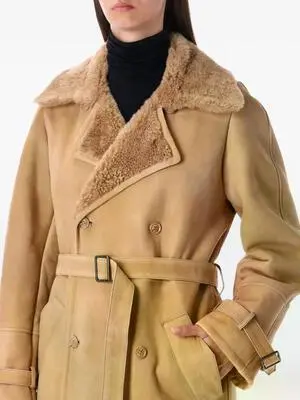 SWORD 6644 Shearling Belted Coat
