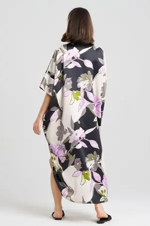 Natori Tsubaki Satin V-neck Caftan