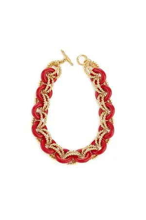 KENNETH JAY LANE Twist Link Necklace - Gold
