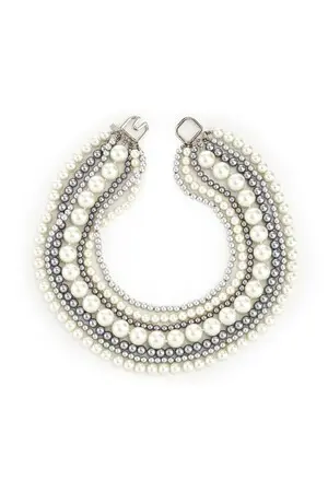 KENNETH JAY LANE Seven Row Pearl Necklace - Grey
