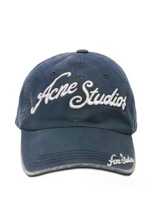 Acne Studios Logo-embroidered Cotton Cap - Blue