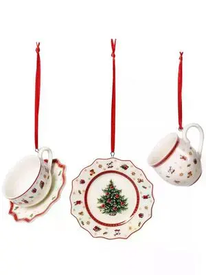 VILLEROY & BOCH Three Christmas Decoration Pieces - White