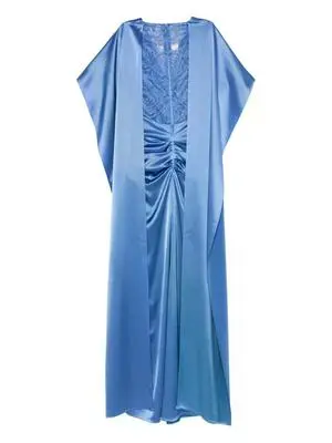 Talbot Runhof Satin Draped Midi Dress