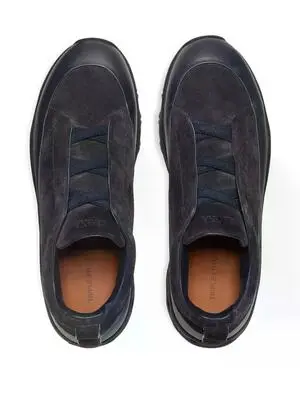 Zegna Triple Stitch™ Leather Suede Sneakers - Black