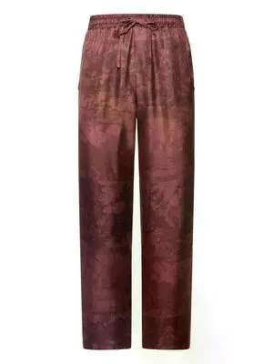 PIERRE-LOUIS MASCIA Landscape-print Drawstring-waist Trousers - Red