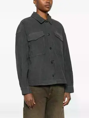 TRUE AVENUE Button-front Corduroy Jacket - Grey