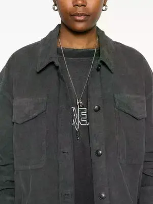TRUE AVENUE Button-front Corduroy Jacket - Grey