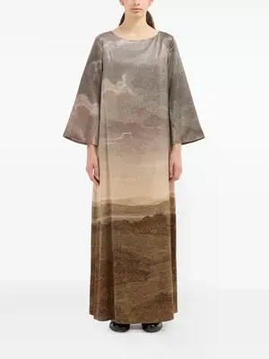 PIERRE-LOUIS MASCIA Abstract-pattern Maxi Dress - Neutrals