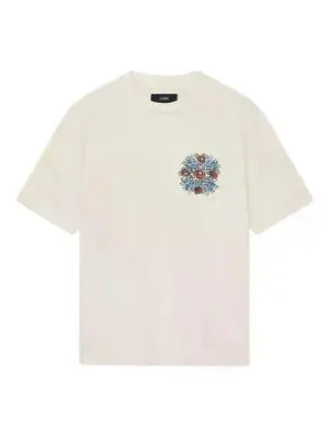 Amiri Rose-embellished T-shirt - Neutrals