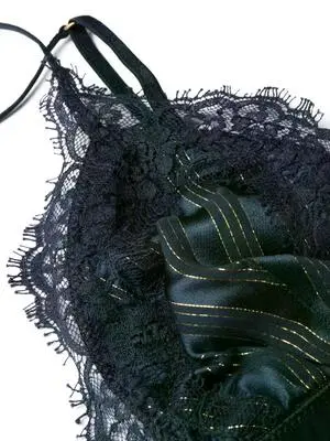 Oseree Lurex Lace-trim Bra