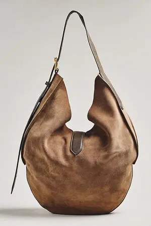 Dolce Vita Suede Slouchy Bag - Olive