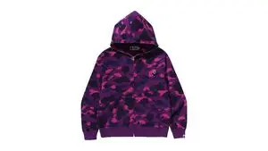 A BATHING APE One Point Camo Cropped Full Zip Hoodie