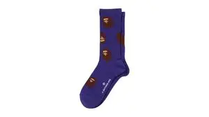 BAPE Ape Head Pattern Socks Purple