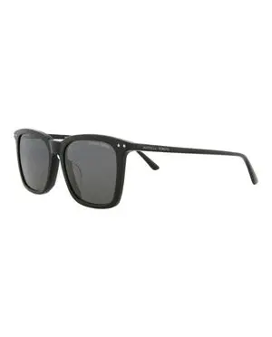 Bottega Veneta Square Rectangle Sunglasses - Black Black Grey (bv0251sa/30007260/001)