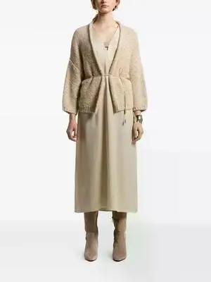 Peserico Sequin-embellished Belted Cardigan