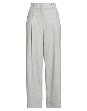 Peserico Wide-leg Flannel Pants - Light Grey
