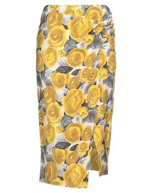 8PM Floral Print Midi Pencil Skirt - Yellow