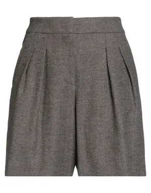 Peserico High Waisted Flannel Shorts - Grey