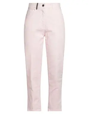 Peserico Tapered Jeans In Cotton Blend With Leather Trims