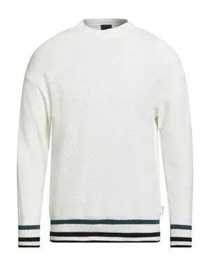 Armani Exchange Intarsia-knit Cotton Sweater - White