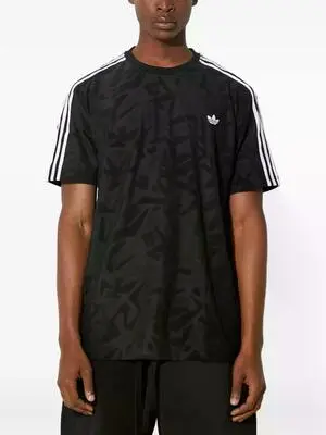 Adidas Three-stripe Abstract-print T-shirt