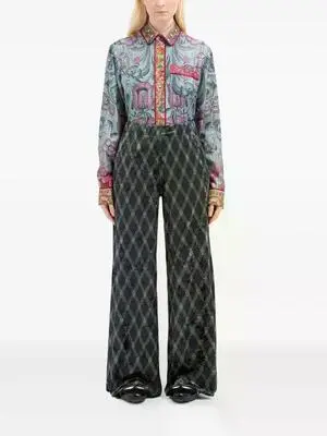 PIERRE-LOUIS MASCIA Diamond-pattern Velvet Trousers