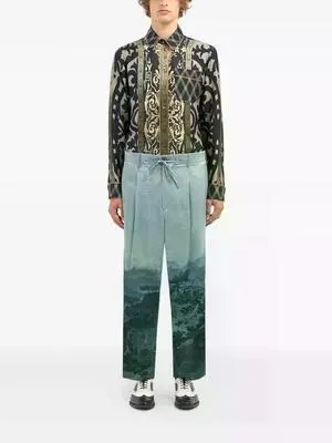 PIERRE-LOUIS MASCIA Landscape Print Drawstring Trousers