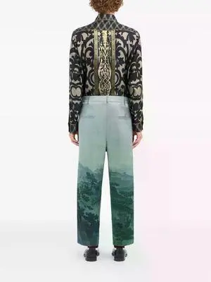 PIERRE-LOUIS MASCIA Landscape Print Drawstring Trousers