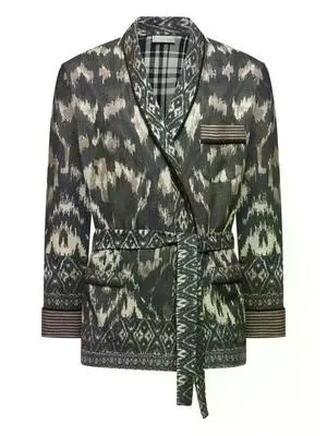 PIERRE-LOUIS MASCIA Ikat-pattern Belted Jacket